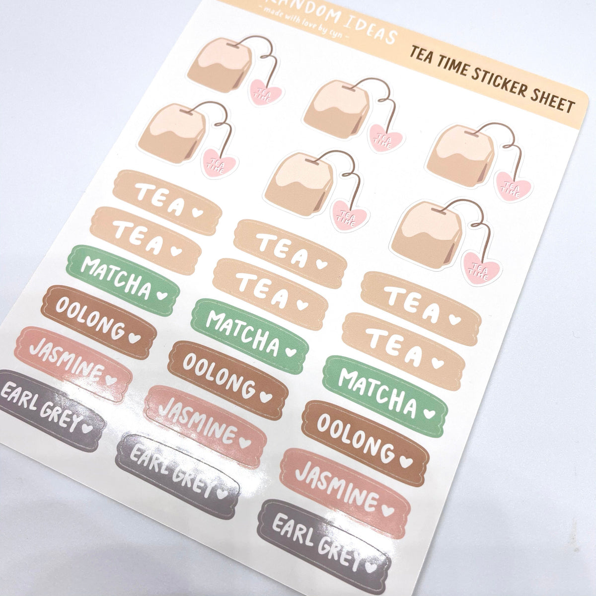 Tea Time Glossy Sticker Sheet – LittleRandomIdeas
